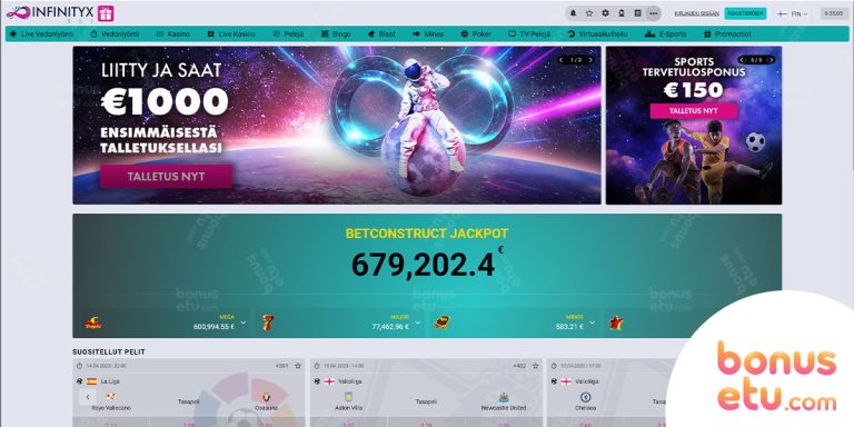 Infinityx Bet 10 ilmaiskierrosta ilman talletusta + 200% Bonus!